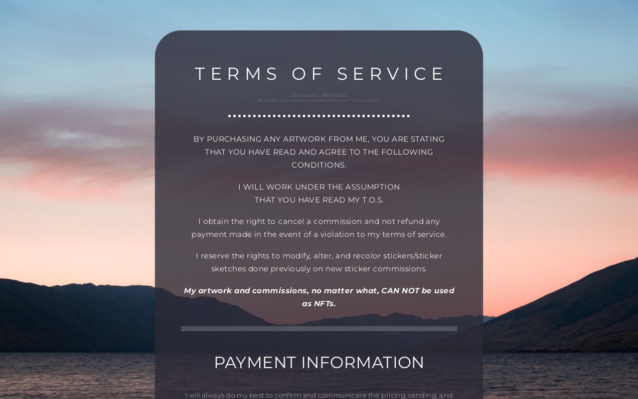 Commission Terms of Service